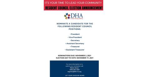 Resident Council Election Announcement (10/26/2021) - What's New ...