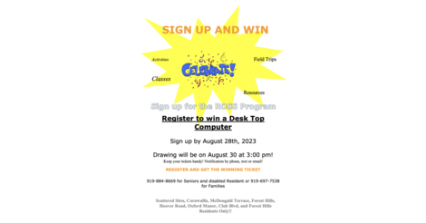 Sign Up & Win - ROSS Program (06/27/2023) - What's New - Durham Housing ...